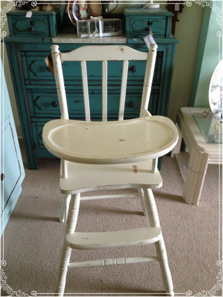 Vintage wooden baby high chair | Ginger's Attic